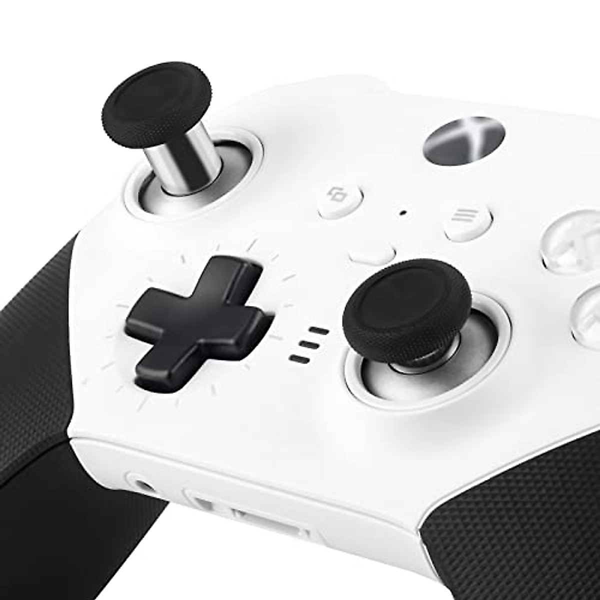 Metal Replacement Thumbsticks for Xbox Elite Controller Series 2 Core,Component Pack Includes 4 Swap Magnetic Joysticks,4 Paddles,1 Standard D-Pads, Accessories Parts for Xbox One Elite 2(Black)