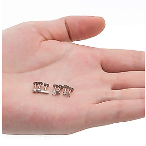 Masedy 16Pcs 16G 316L Stainless Steel CZ Labret Monroe Lip Rings Cartilage Helix Tragus Nose Piercing 6-8MM (C: 28Pcs 6MM)