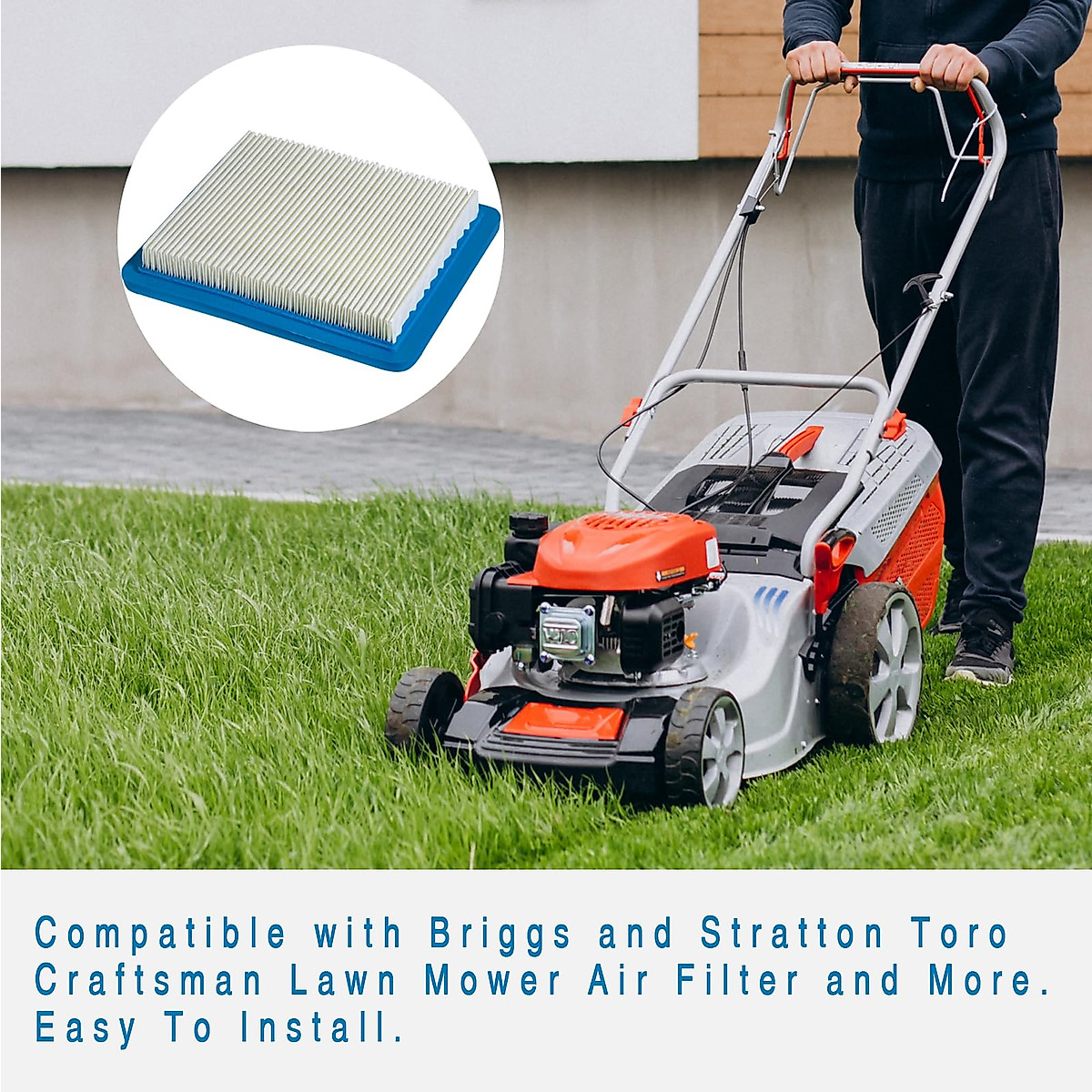 DemJamr 5 Pack 491588S Air Filter Replace for BS 491588 399959 4942245 4915885,Toro 20332, Craftsman 3364 Air Cleaner, Compatible with BS 4101 5043 5043A 5043D 5043H 5043K Engines