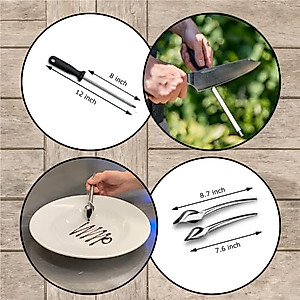 Knife Bag Canvas Chef Knife Roll Case -16 Pocket Knife & Kitchen Utensils Holder + Honing Steel Rod + Precision Drawing Spoons - Portable Storage for Travel Camping Culinary Student - Shoulder Strap