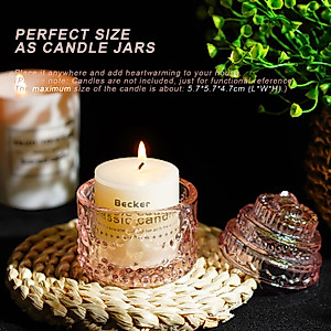 Glass Candy Dishes Decorative,Pink Cake Shaped Crystal Candy Jar with Lids,Candy Bowl with Lid, Candy Storage Food Container Jar,Candy Cookie Dish for Office Desk Wedding(2.3 Inch)