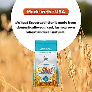 sWheat Scoop Natural Wheat Cat Litter, Original, Fast Clumping with Odor Neutralizing Enzymes, 25 Pound Bag