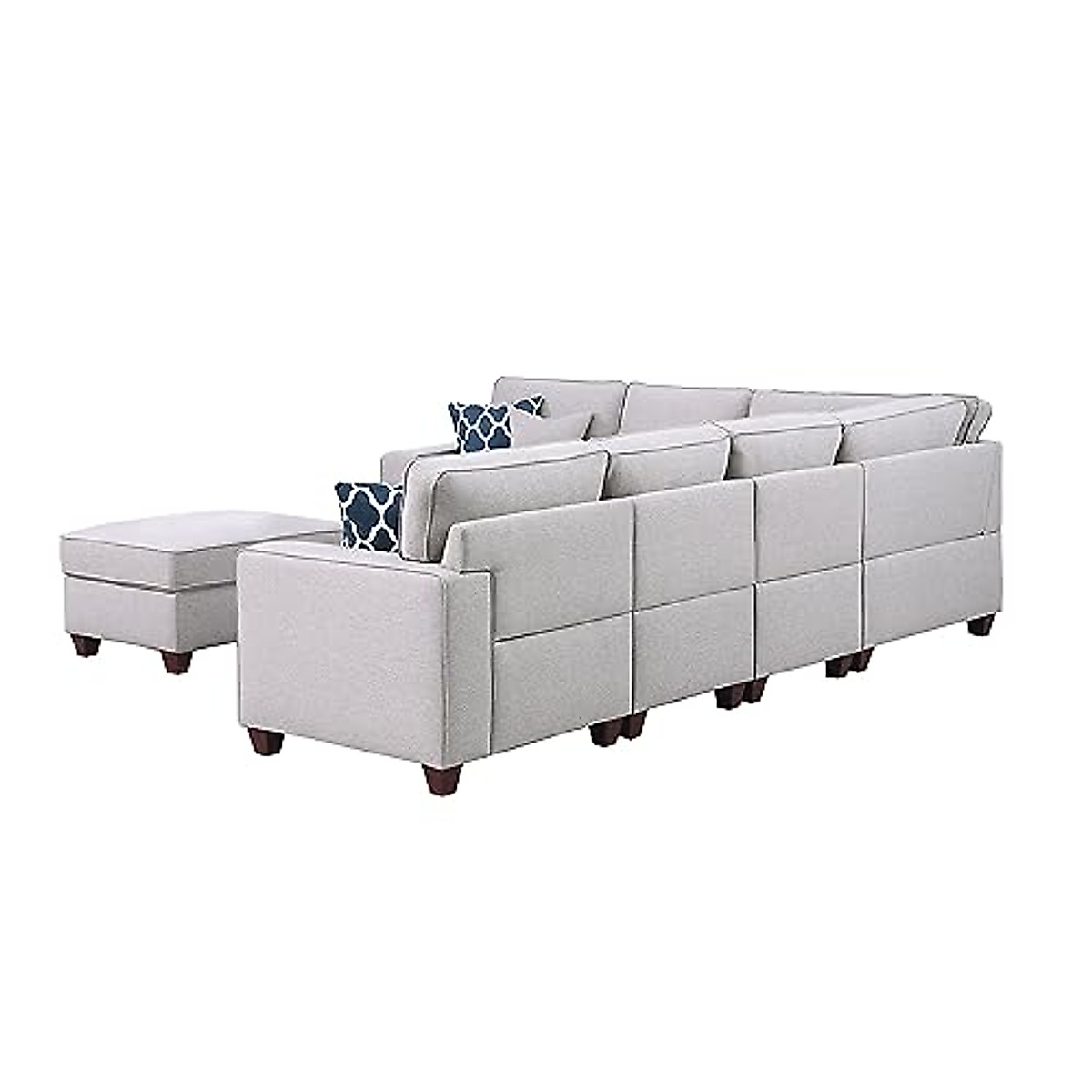 Devion Furniture Modular Seat L Shaped Floor Sofa, Couch for Living, Apartment, Play Room, Airbnb Sectional, Large, Light Gray