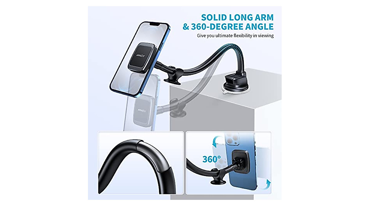 APPS2Car Magnetic Phone Mount - Flexible & Strong