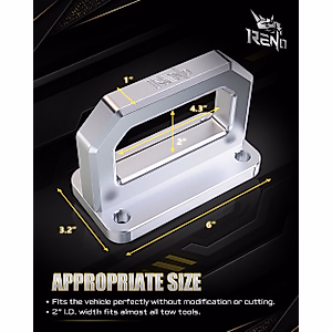 RENO Aluminum Front Tow Hooks, Heavy Duty Show Hook D-Ring Shackle Compatible with 2003-2018 Ram 2500 3500 2WD & 4WD Truck Recovery - Replace OEM 68171791AA, 52020587AB (2Pcs, Silvery)