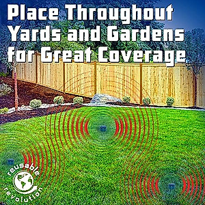 4 Pack Sonic Mole Chaser - Battery Operated Pest Repeller Stake, Scares Away Moles, Voles, Gophers and Rats by Reusable Revolution (Green & Black)