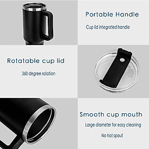 Portable stainless steel vacuum insulation cup with lid and straw for water, smoothies, iced tea or coffee, etc. (湖水绿)
