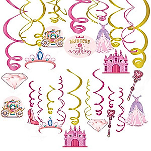 JHkim Princess Party Decorations, 30 CT Princess Birthday Party Supplies for Baby Shower Decorations, Princess Theme Birthday Party