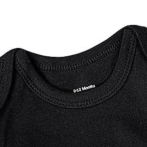 hibshaby Baby Bodysuit Long Sleeve -Toddler Bodysuits for Infant Unisex Boys Girls Black 9-12 Months