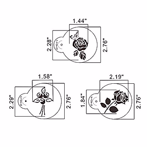 Art Kitchenware 6pcs Roses Cookie Stencils Set for Wedding Cake Stencils Valentine's Day Plastic Stencils for Airbrush Decoration Mold (2.76 inches)