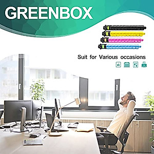 GREENBOX Compatible MP C2500 Toner Cartridge Replacement for Ricoh 888636 888637 888638 888639 High Yield for Aficio MP C2500 MP C2000 MP C3000 DSC525 DSC530 LD425C LD430C C2525 C3030 Printer (4-Pack)