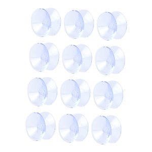 Double Sided Suction Cups, 12pcs Clear Silicone Bumpers Heavy Duty Desk Glass Suction Cups 20mm Double Sided Sucker Pads Bathroom Suction Cup Hooks Small Suction Cups