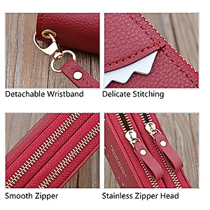 LCLWIN Lifecool RFID Wallets for Women PU Leather Blocking Zip Phone Case