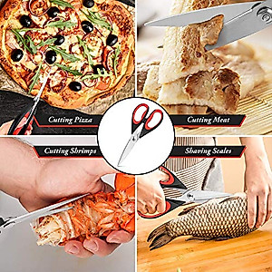 iBayam 2-Pack Kitchen Shears with 3-Pack Multipurpose Office Scissors Bulk
