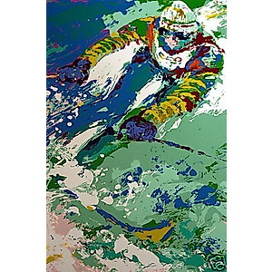 LEROY NEIMAN DOWNHILL SKIER PLATE SIGNED VINTAGE