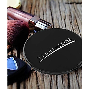 StudioZONE Best Compact Mirror - 10X Magnifying Makeup Mirror - Perfect for Purses - Travel - 2-Sided with 10X Magnifying Mirror and 1x Mirror - ClassZ Compact Mirror - 4 Inch Diameter