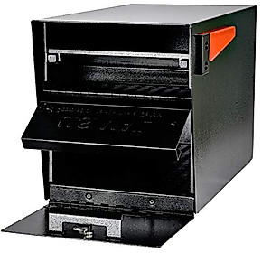 Mail Boss 7106 Curbside Steel Post Mount Security Locking Mailbox, Black, Extra Large, 21 in. D x 11.125 in. W x 13.75 in. H