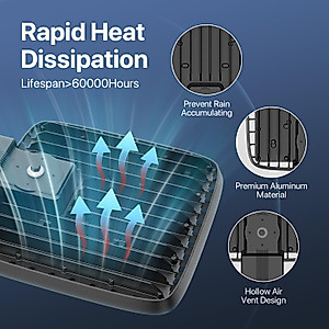 Kifflux 200W LED Parking Lot Lights Arm Mount 30000LM 5000K 120V LED Parking Lot Lights Commercial Grade with Photocell LED Pole Lights Outdoor Lights for Yard/Parking Lot- 2Pack 7Years Warranty