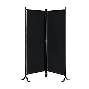 Proman Products FS17184 Galaxy II Indoor/Outdoor Room Divider (2-Panels, 24" w/Panel), Water Repellent Fabric, Metal Frame, 50.25" W x 12" D x 71" H, Black