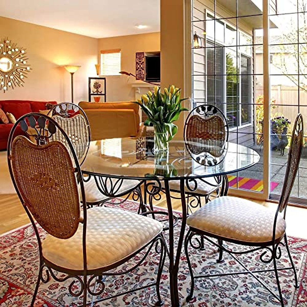 48" Inch Round Glass Table Top 3/8" Thick Pencil Polish Edge Tempered by Fab Glass and Mirror