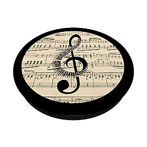 Piano Pop Socket - Antique Sheet Music - Treble Clef PopSockets PopGrip: Swappable Grip for Phones & Tablets