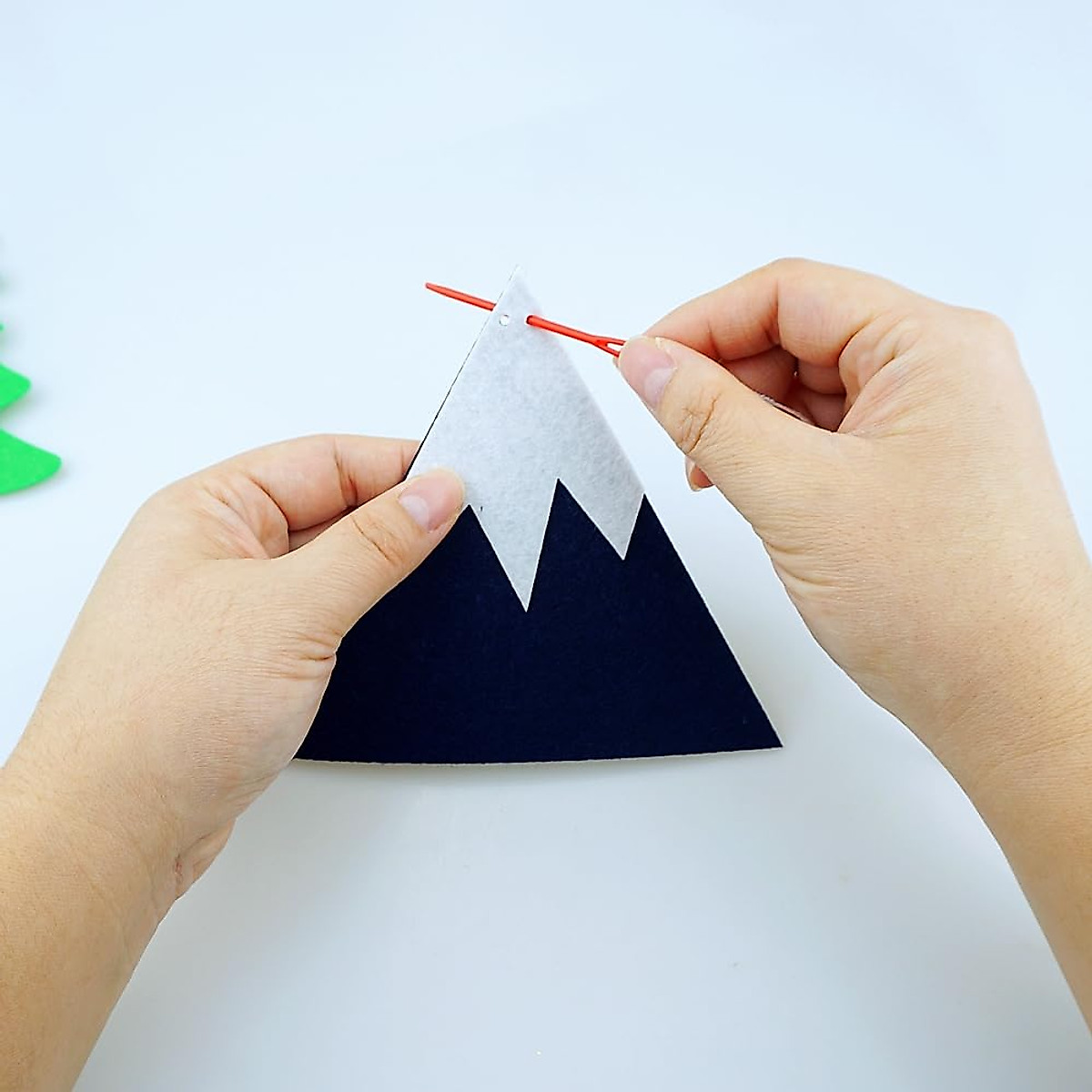 FAZHBARY 2 Pack Felt Woodland Garland Mountain Banner Mountain Nursery Decor Woodland Theme Baby Shower Decorations