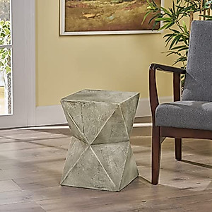 Christopher Knight Home Manuel Weight Concrete Accent Table, Light Gray