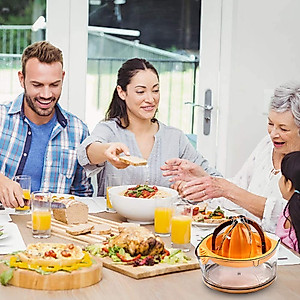 Kasmoire Citrus Lemon Orange Juicer, Manual Hand Squeezer with Built-in Measuring Cup and Strainer, 8OZ, Yellow