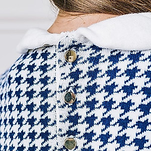 Hope & Henry Girls' Long Sleeve French Blocked Peter Pan Collar Sweater Dress