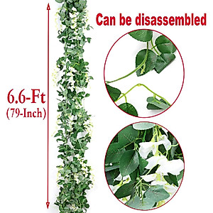 8pcs Artificial Grass Plants Fake Bushes Artificial Shrubs Artificial Fake Grass Plant Faux Wheat Grass for Outdoor UV Resistant Plastic Greenery Plants (5, White)