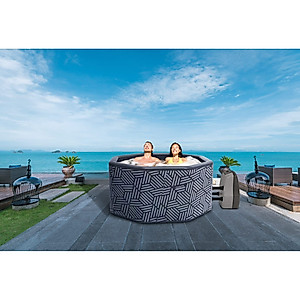JLeisure Avenli 940L 67 Inch 5 Person Inflatable Hexagon Hot Tub Victory Spa, Stylish Inflatable Hot Tub Perfect for Relaxation, Gray