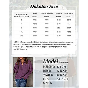 Dokotoo Plus Size Sweaters for Women Long Sleeve V Neck Sweater Quarter Zip Pullover Chunky Cozy Fall Fashion for Women 2023 Ladies Polo Lightweight Red Tops Large