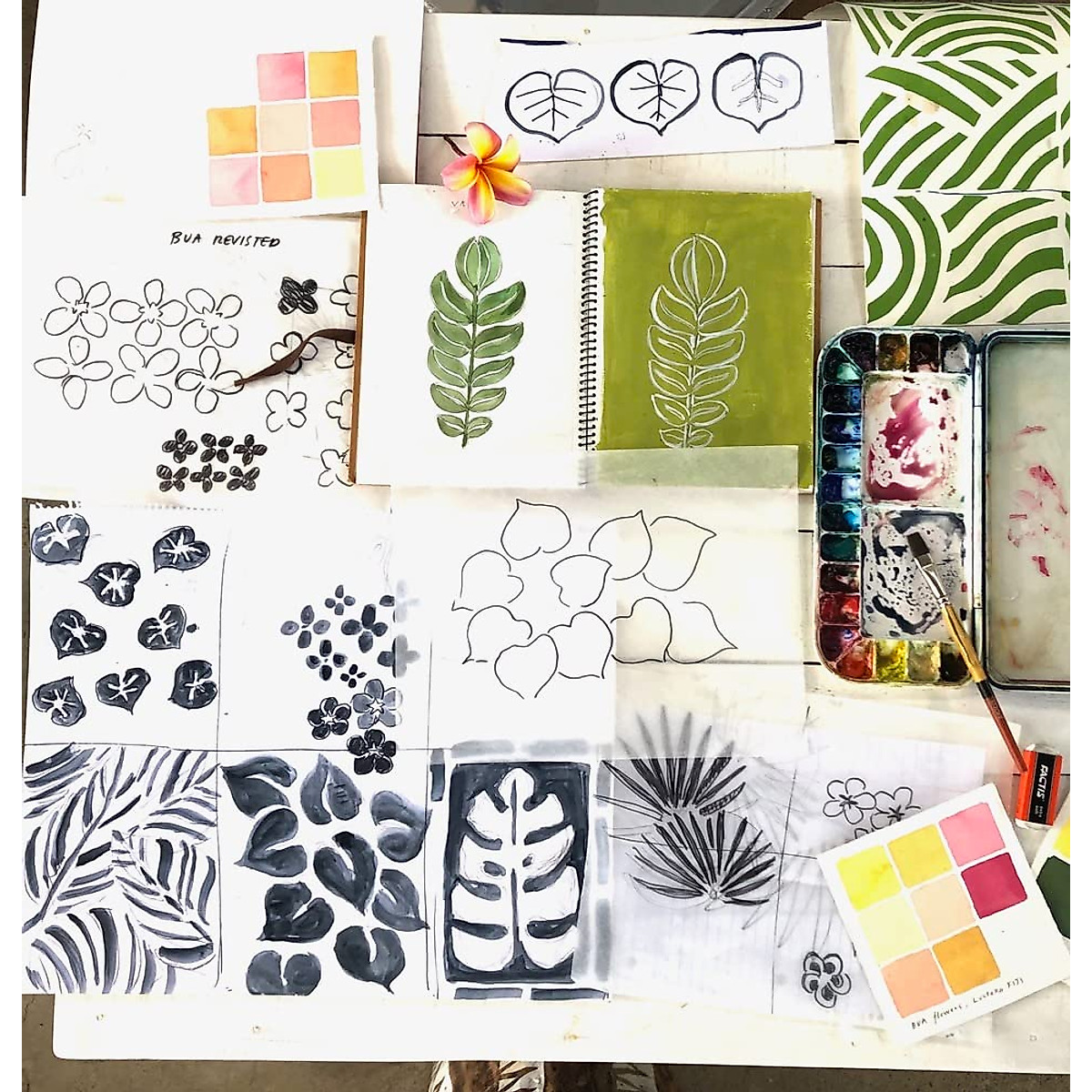 Handprinted Canvas Tote Bag, Reuseable Grocery Shopping Tote with Long Handles, Multipurpose, Sturdy 100% Cotton Canvas Shoulder Bag with Purple Fijian Tapa Print - Tabana Print, Purple