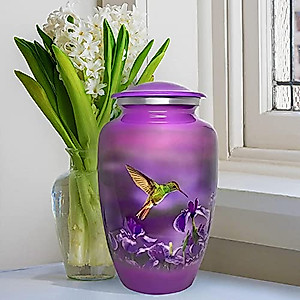 Trupoint Memorials Cremation Urns for Human Ashes - Decorative Urns, Urns for Human Ashes Female & Male, Urns for Ashes Adult Female, Funeral Urns - Purple, Large