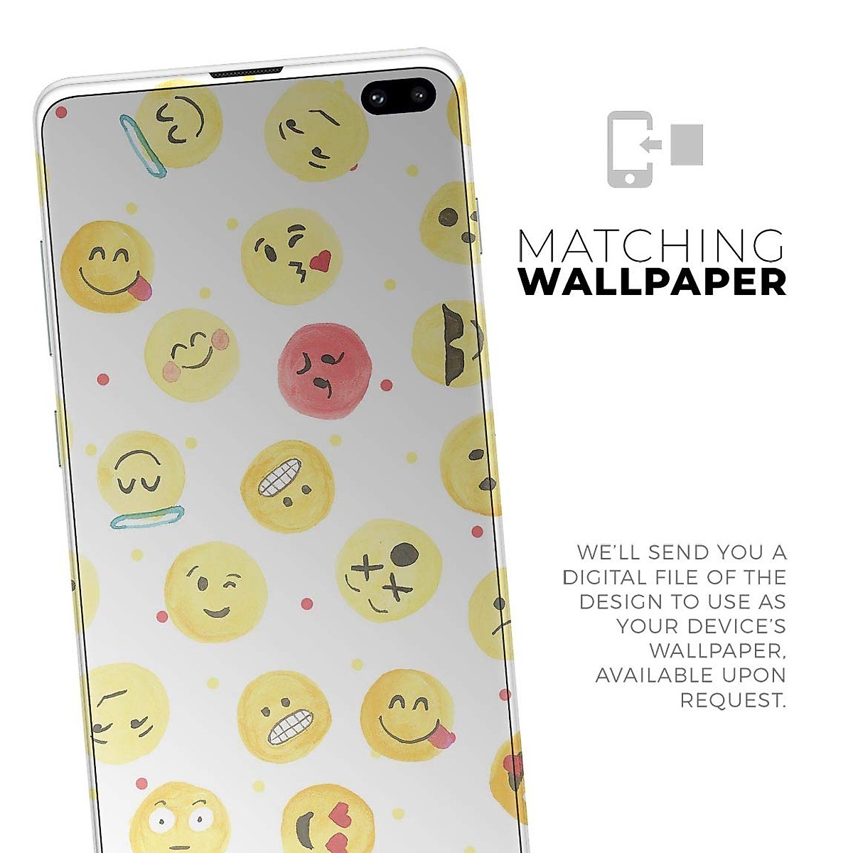 DesignSkinz The All Over Emoji Pattern Protective Vinyl Decal Wrap Skin Cover Compatible with The Samsung Galaxy S20 (Screen Trim & Back Glass Skin)