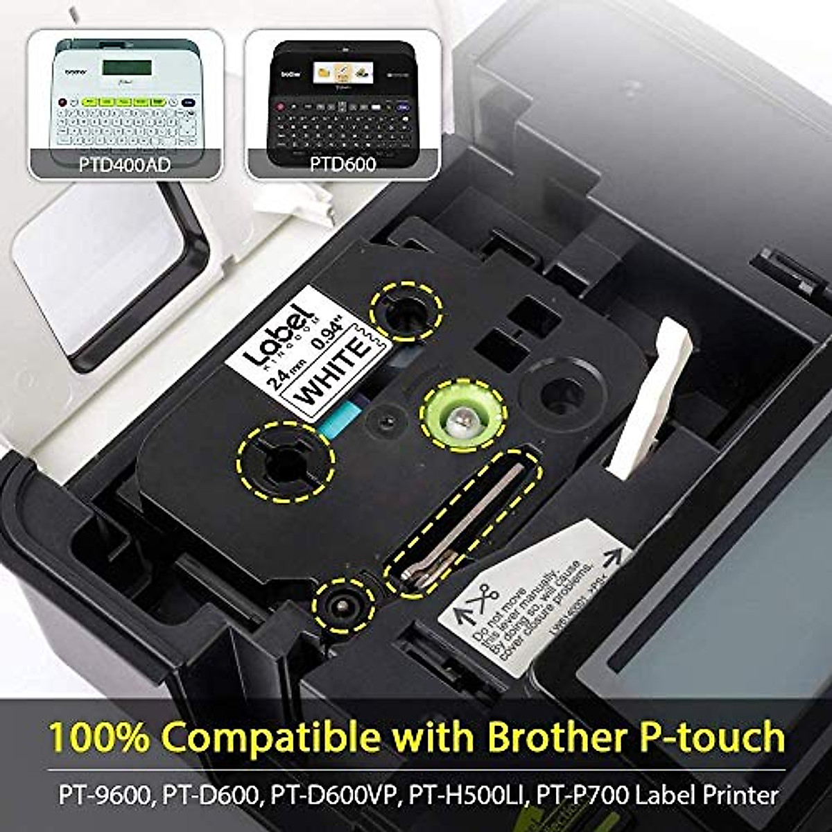 TZe-251 24mm Label Tape Label KINGDOM Compatible TZe Tape 24mm Replacement for Brother TZe-251 TZ-251 P Touch 24mm 0.94 Laminated White for Brother PTD600 PTD610BT PTP710BT, 3-Pack