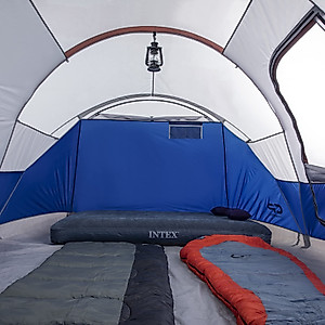 CAMPROS CP Tent 9 Person Camping Tents, Waterproof Windproof Family Tent with Top Rainfly, 4 Large Mesh Windows, Room Divider, Easy Set Up, Portable with Carry Bag - Blue