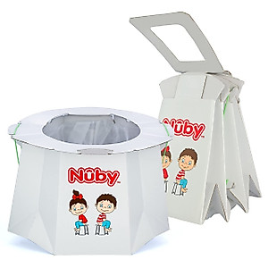 Nuby Disposable Travel Potty with Liner - Foldable and Portable Potty; Toddler Potty Essential for Camp, Trips, & Car Rides - Travel Potty for Toddler, 1 Pack