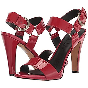 Karl Lagerfeld Paris Women's Cieone Ankle Strap Dress Heeled Sandal, Engine Red, 8