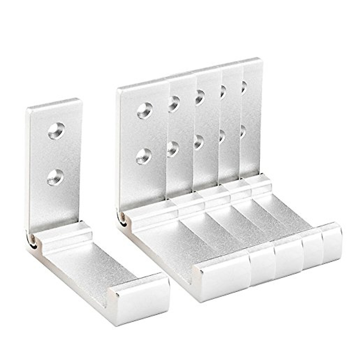 Svaitend 6 Pcs Folding Coat Hook Space Aluminium Towel Hook Wall Mounted Retractable Hook (Silver)