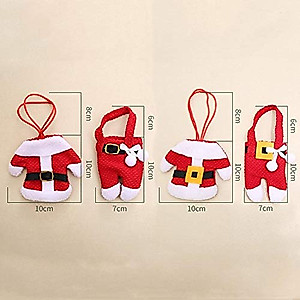 3 Sets Christmas Table Decoration Christmas Knife and Fork Cover Christmas Small Clothes Pants Cutlery Cover 1. (Style : Plastic Button)