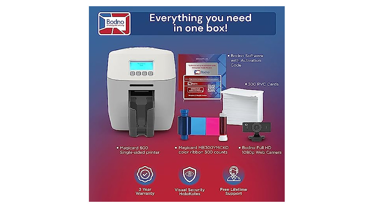 Bodno Magicard 600 ID Printer - Complete Printing Package
