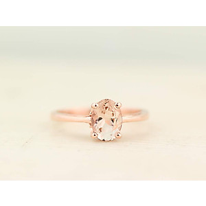 1ct Oval Morganite 14K Rose Gold Ring (6.5)