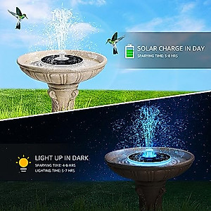 Solar Fountain with RGB Lights - Eco-Friendly Garden Decor
