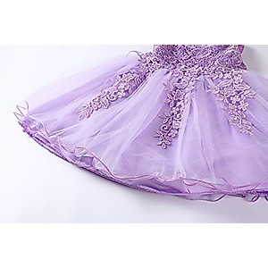 LZH Baby Girls Birthday Dress Wedding Party Flower Dress (5801-Purple,12M)