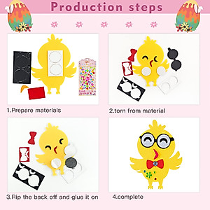 mengooo Easter Craft Kits for Kids,6 Pieces DIY Rabbit Felt Craft Ornaments,Easter Spring Party Decorations,Felt for Kids Wall,DIY Decals Art Ornaments Gift for Kids Window Scrapbook