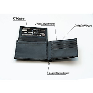 Rico Industries NFL Houston Texans Premium Laser Engraved Vegan Black Leather Bill-fold Wallet - Slim yet Sturdy Design - Perfect to Show Your Team Pride or Gift