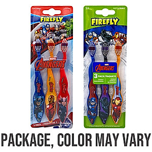 Marvel Avengers Superheroes Soft Bristle Manual Toothbrush Value Set 3 Count, Kids Friendly Designed Grip, Perfect Gifts for Boys Girls by Firefly (Style May Vary)