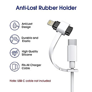 TechMatte USB C to Lightning Adapter, 1.9A 10W Standard Charging Support Data Transmission, Compatible with iPhone 14/13/12/11 Pro Max Mini/X/XR/XS/SE/iPad/iPod/AirPods, with Anti-Lost Holder