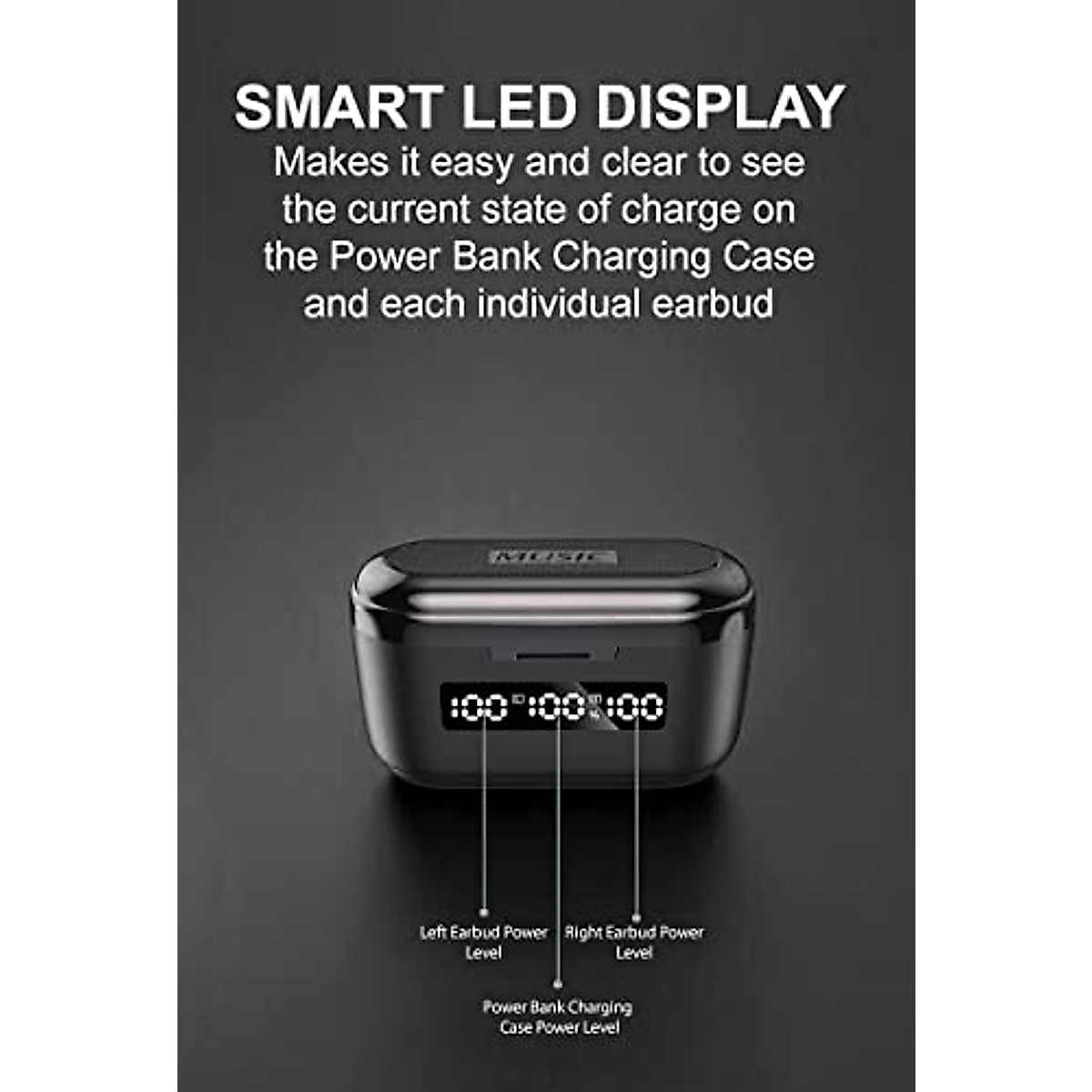 Acuvar Fully Wireless Bluetooth 5.1 Rechargeable IPX4 Waterproof Earbud Headphones with Microphone, 3500mAh USB Smart Dock Charging Case Powerful Surround Stereo Bass and Passive Noise Cancelling